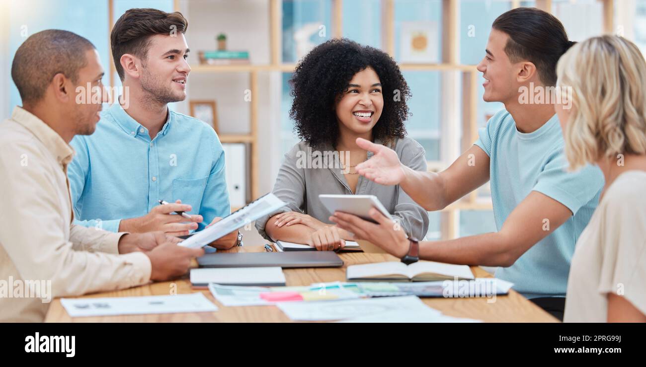 Strategy, planning and teamwork, office brainstorm at a startup with ...