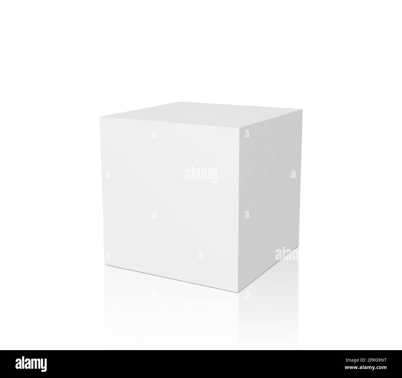 Blank box on white background with reflection. 3d render Stock Photo ...