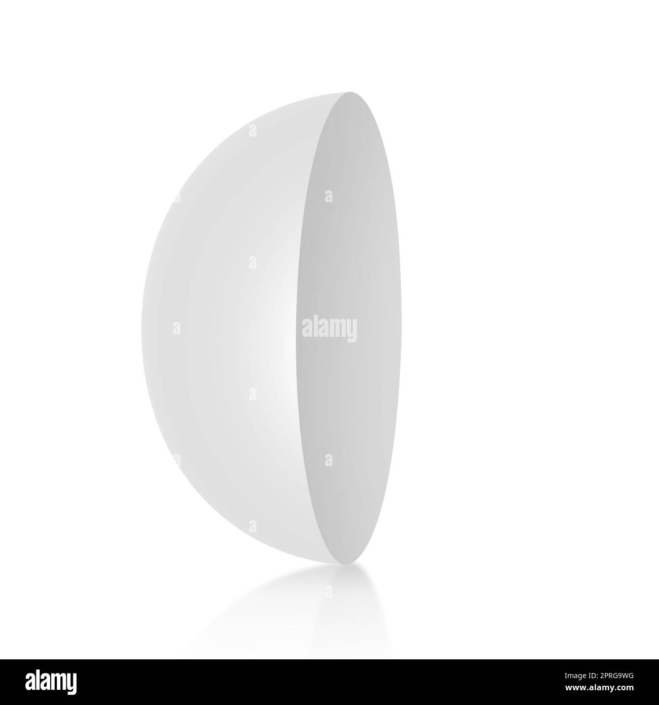White Semi Sphere Mockup on white background. 3D render Stock Photo - Alamy