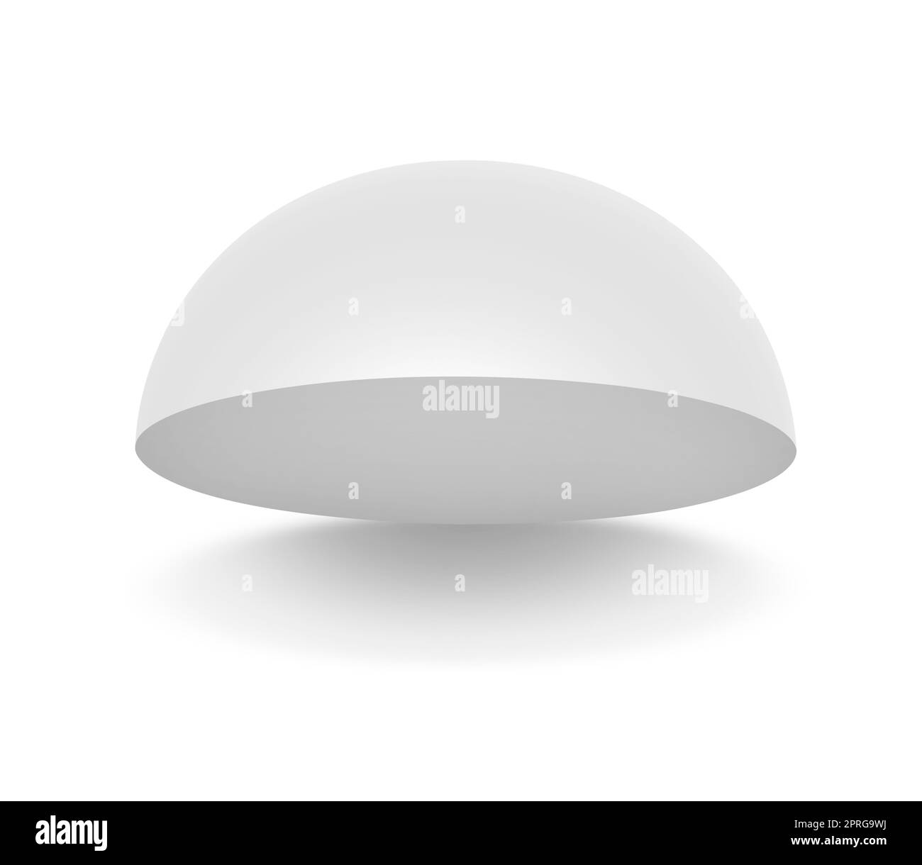 White Semi Sphere Mockup on white background. 3D render Stock Photo - Alamy