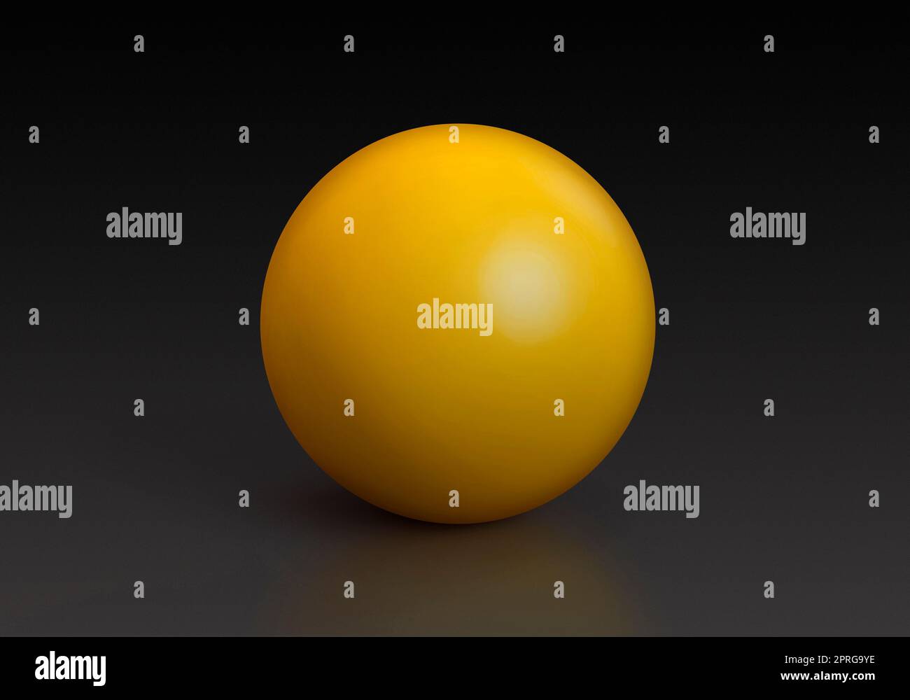 Yellow Spheres Isolated on black Background. 3D render Stock Photo - Alamy