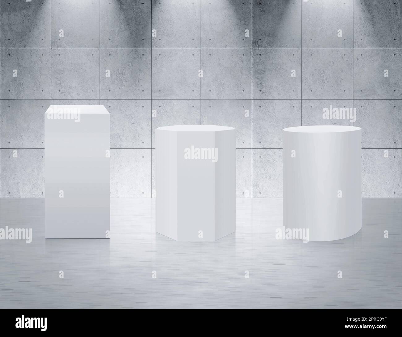 Museum stage. Realistic cubes podium, 3d exhibit displays. Gallery ...