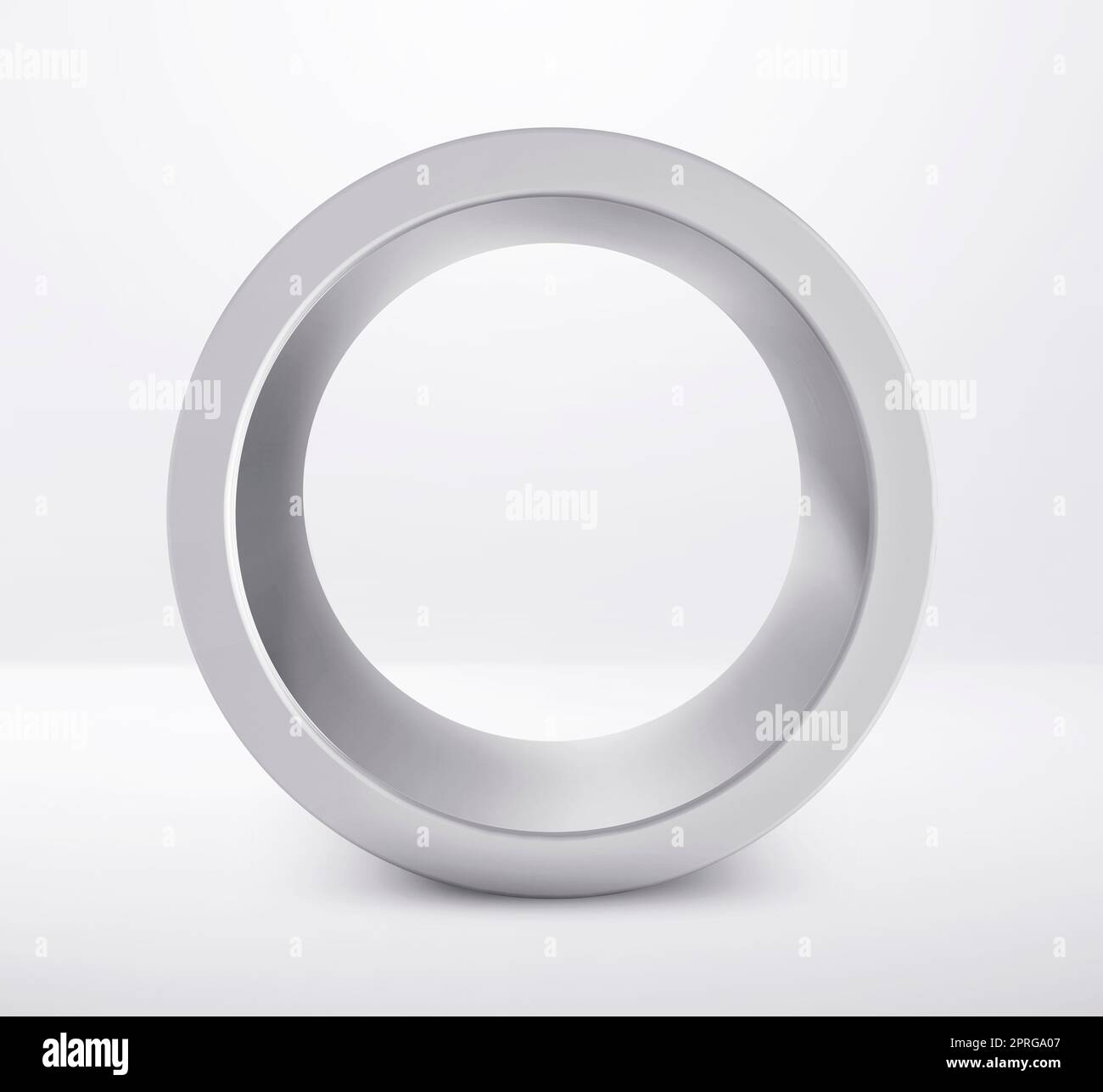 Silver color 3d ring isolated on white background. 3D render Stock ...