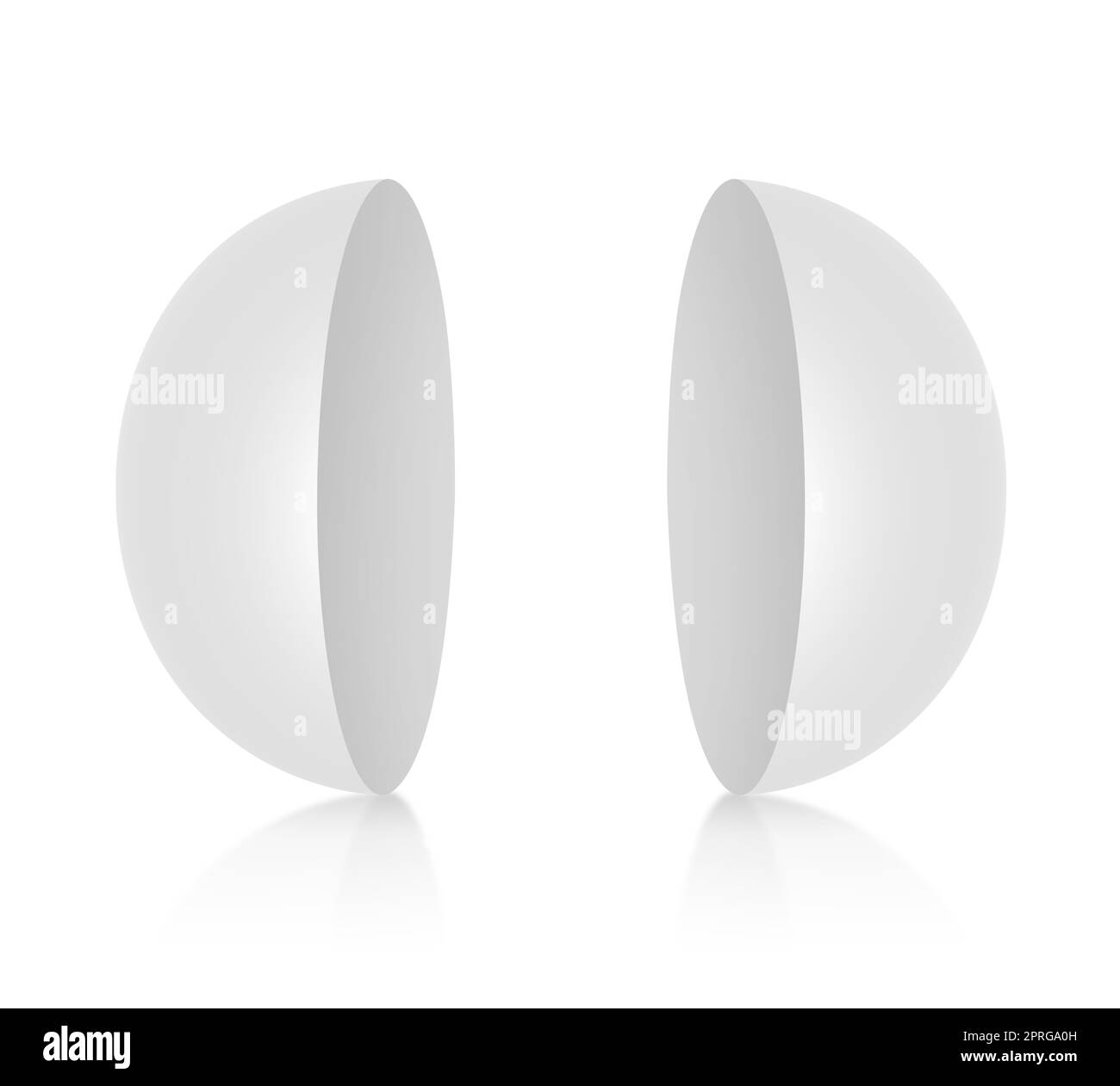 White Semi Sphere Mockup on white background. 3D render Stock Photo - Alamy