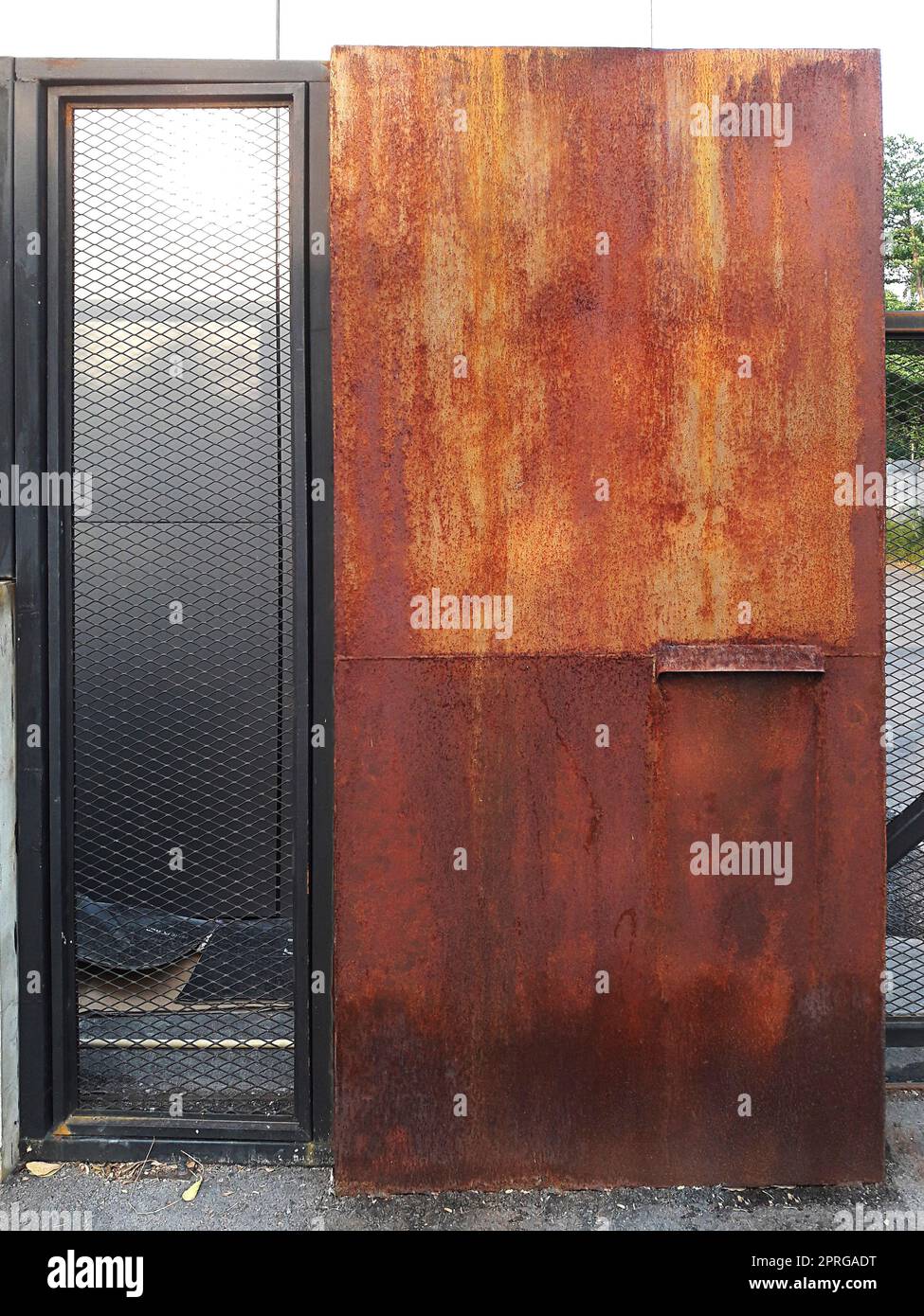 Old rusty iron door dirty Stock Photo - Alamy