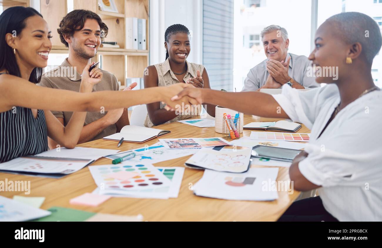 Creative business people handshake in a meeting for thank you ...