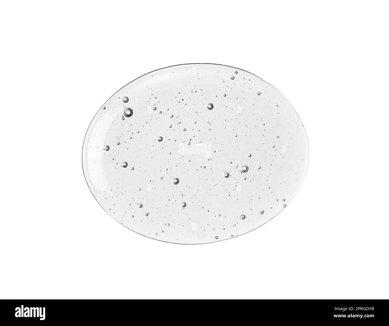 Transparent skin care liquid texture. Serum and air bubbles on white ...