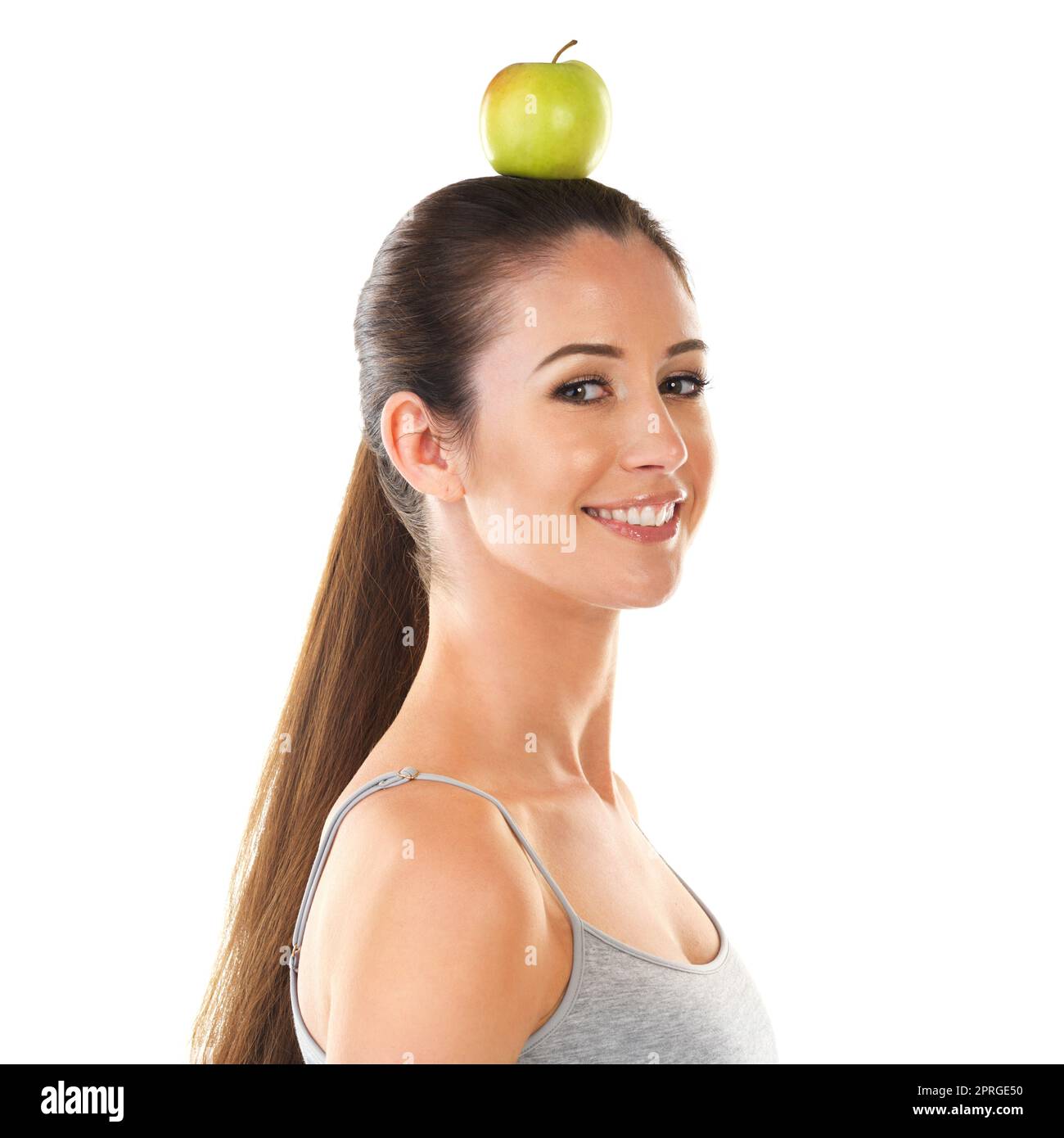 Theres only one way to reach that target...a young woman posing against ...