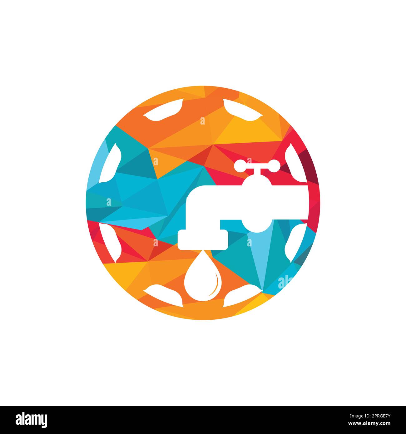 Plumbing symbol vector design business template. Water faucet with gear ...