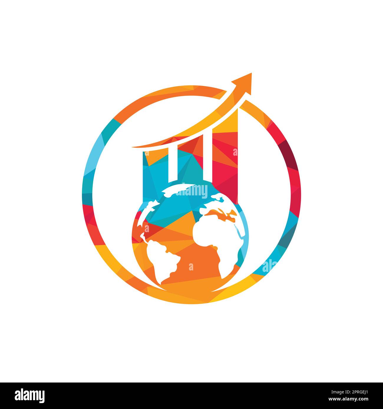 World Stats vector logo design template. World finance logo design ...