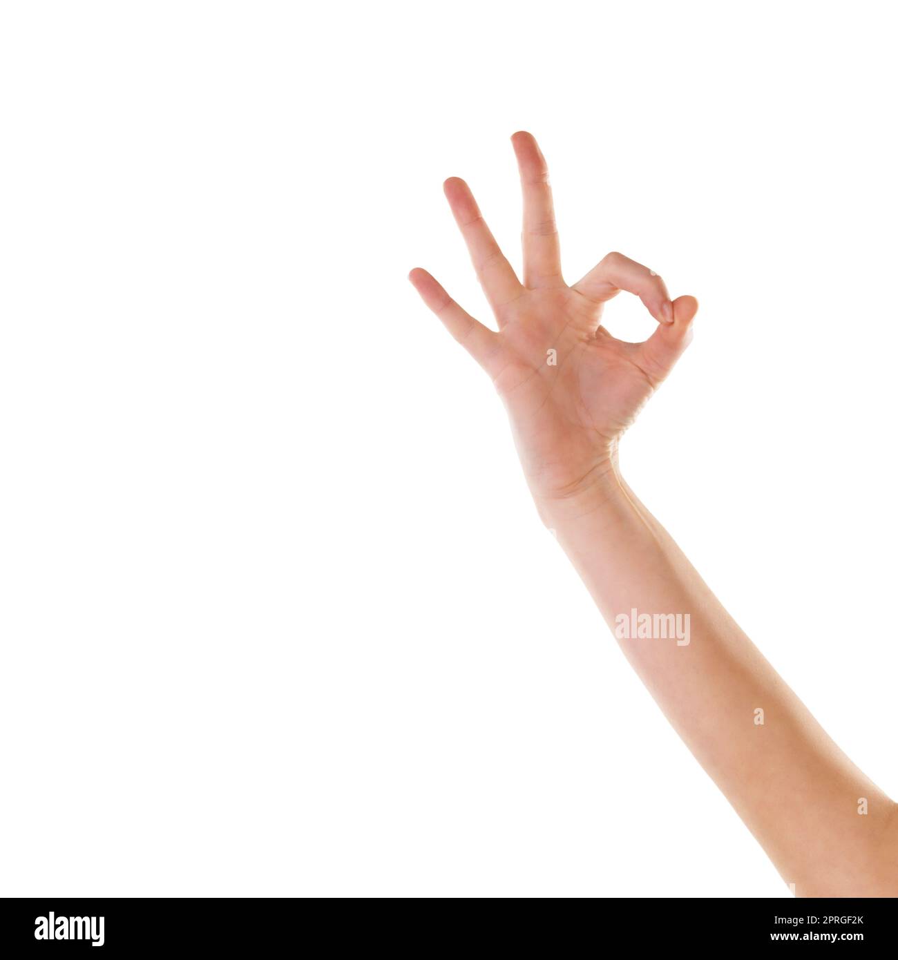Thats perfect. a hand showing a gesture isolated on white Stock Photo ...