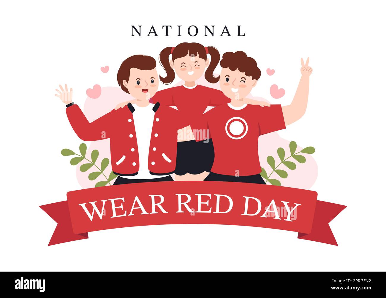 National Wear Red Day on February 7th Template Hand Drawn Cartoon Flat ...