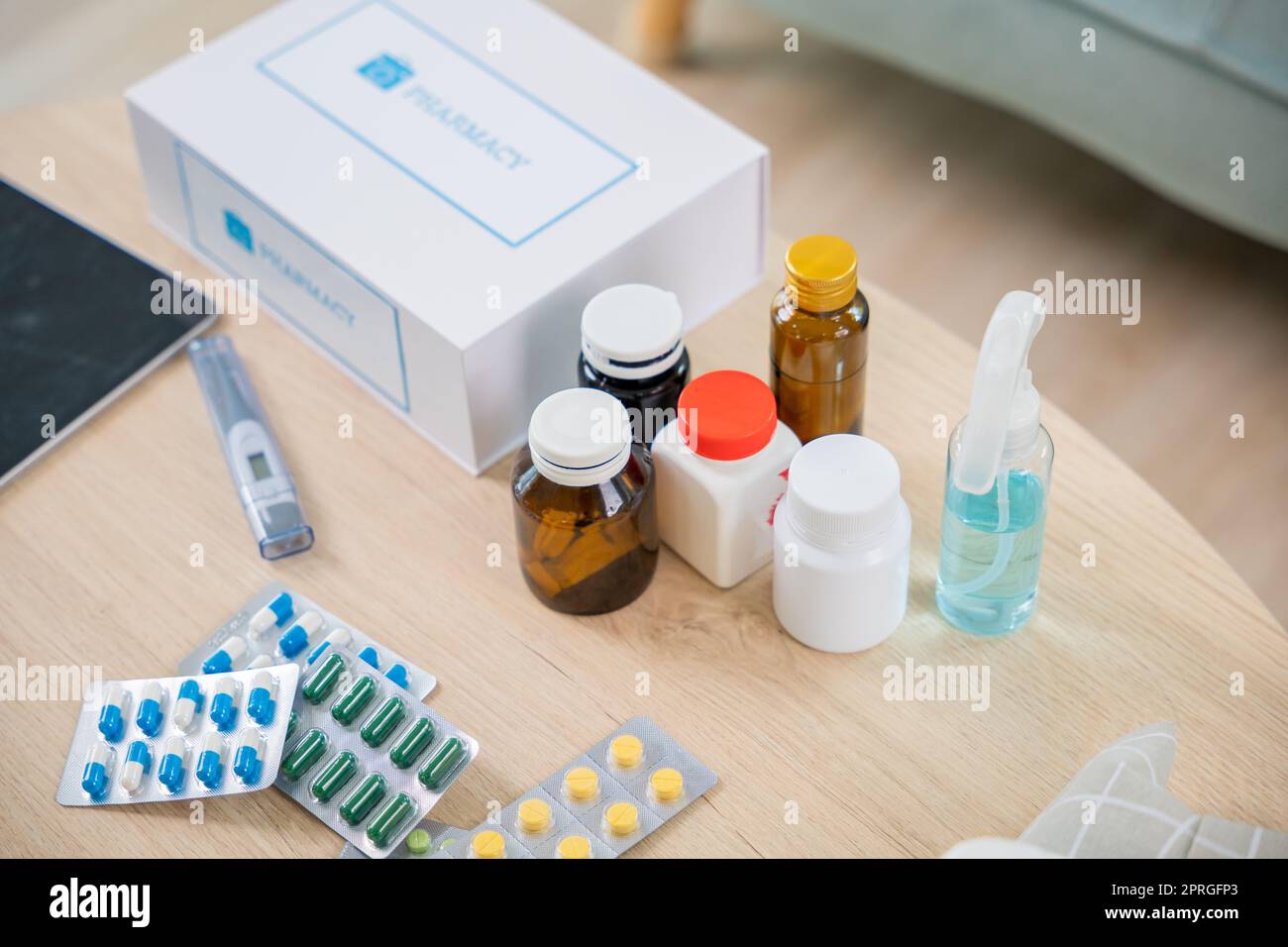 Home medicine with medicine package box free first aid kit with pills ...