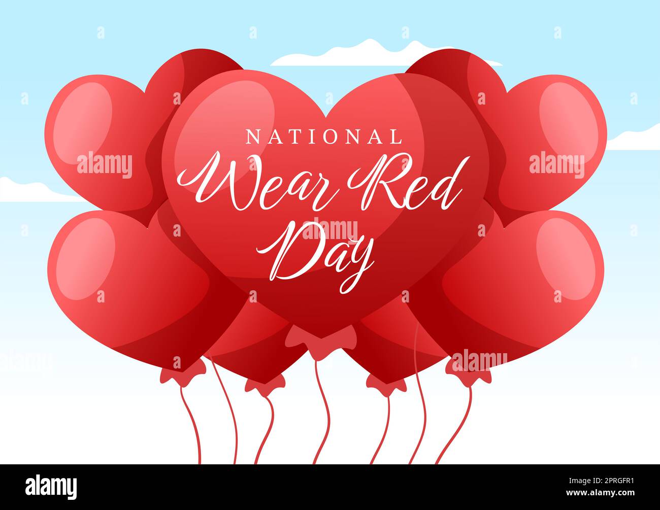 National Wear Red Day on February 7th Template Hand Drawn Cartoon Flat ...