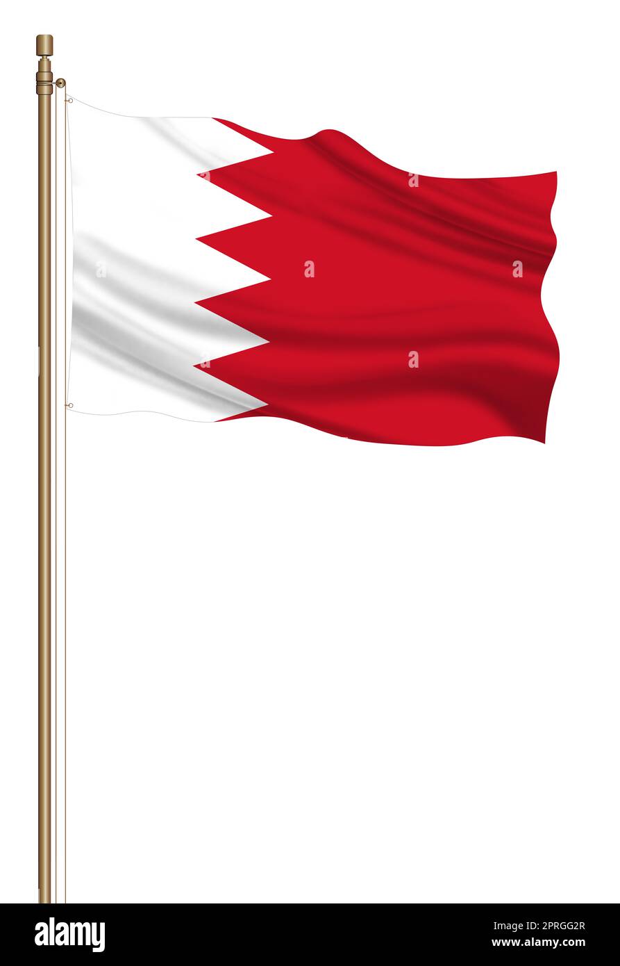 3D Flag of Bahrain on a pillar Stock Photo - Alamy