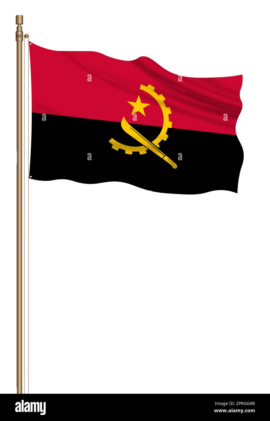 Flag angola on wind Cut Out Stock Images & Pictures - Alamy