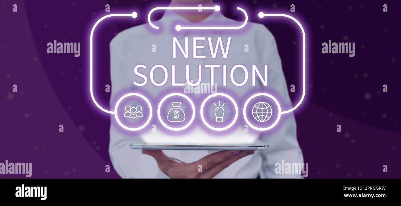 Hand writing sign New Solution, Internet Concept Modern Innovation ...