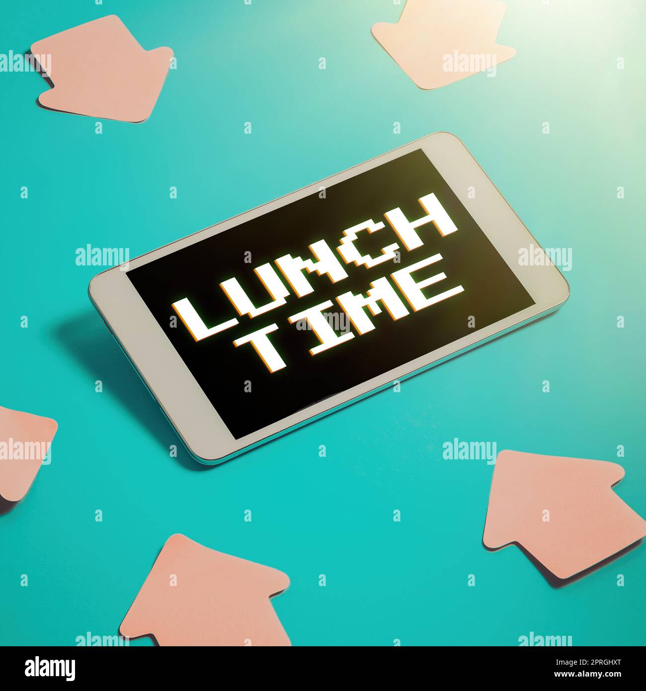 Conceptual caption Lunch Time, Business concept Meal in the middle of ...