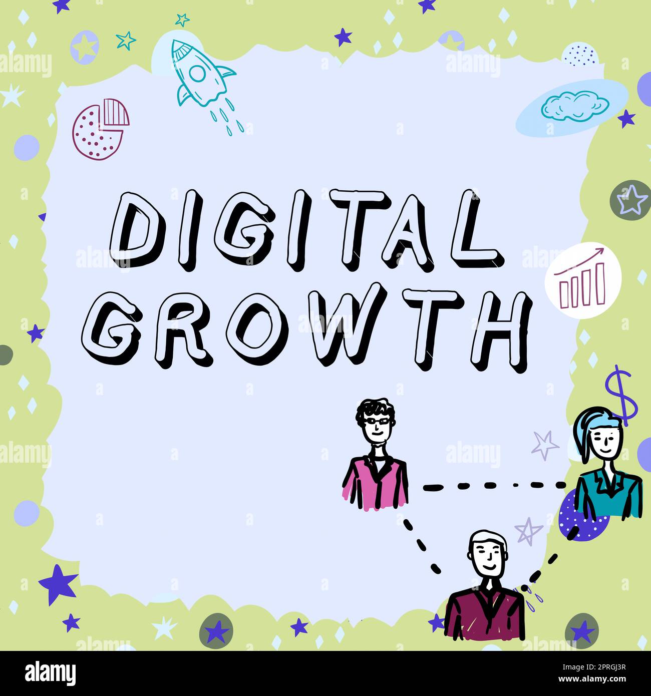 Text sign showing Digital Growth, Word for early stages of business ...