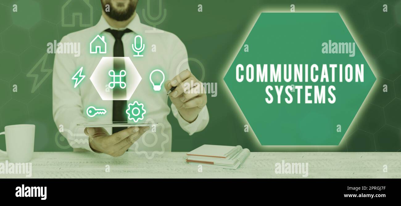 Inspiration showing sign Communication Systems, Business approach Flow ...