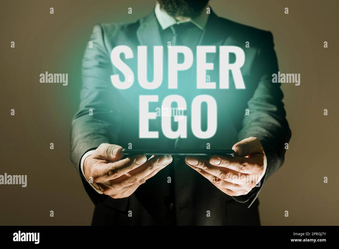 Writing displaying text Super Ego, Word for The I or self of any person ...
