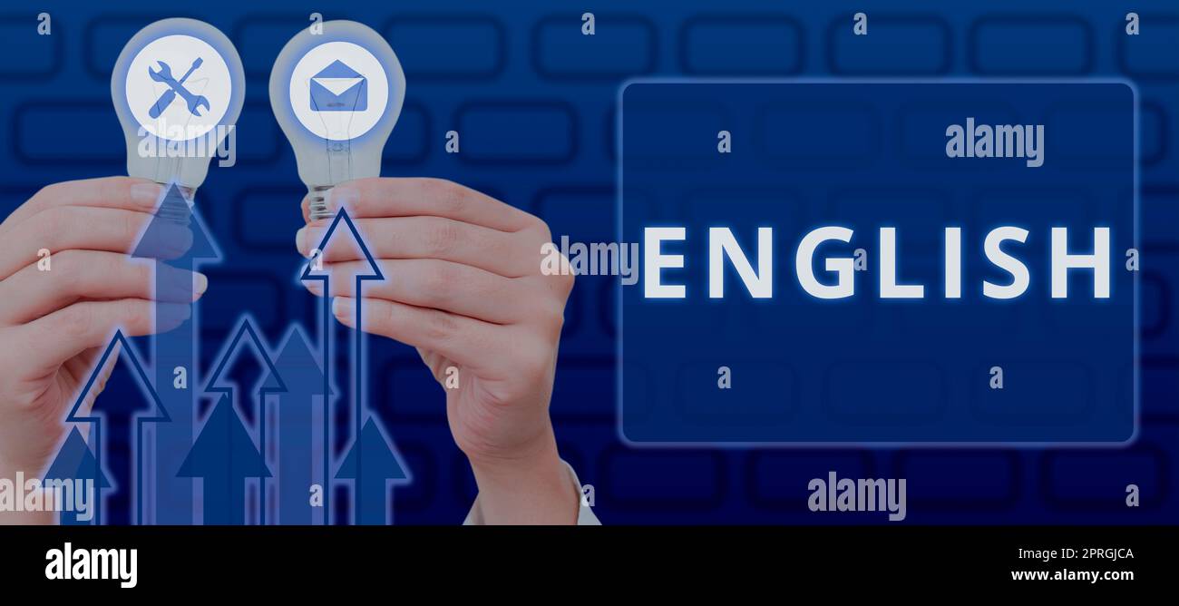 Text caption presenting English, Business concept possible ...