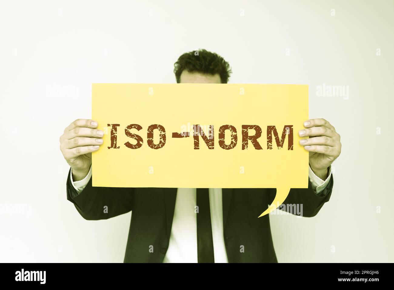Sign displaying Iso Norm, Concept meaning An accepted standard or a way ...