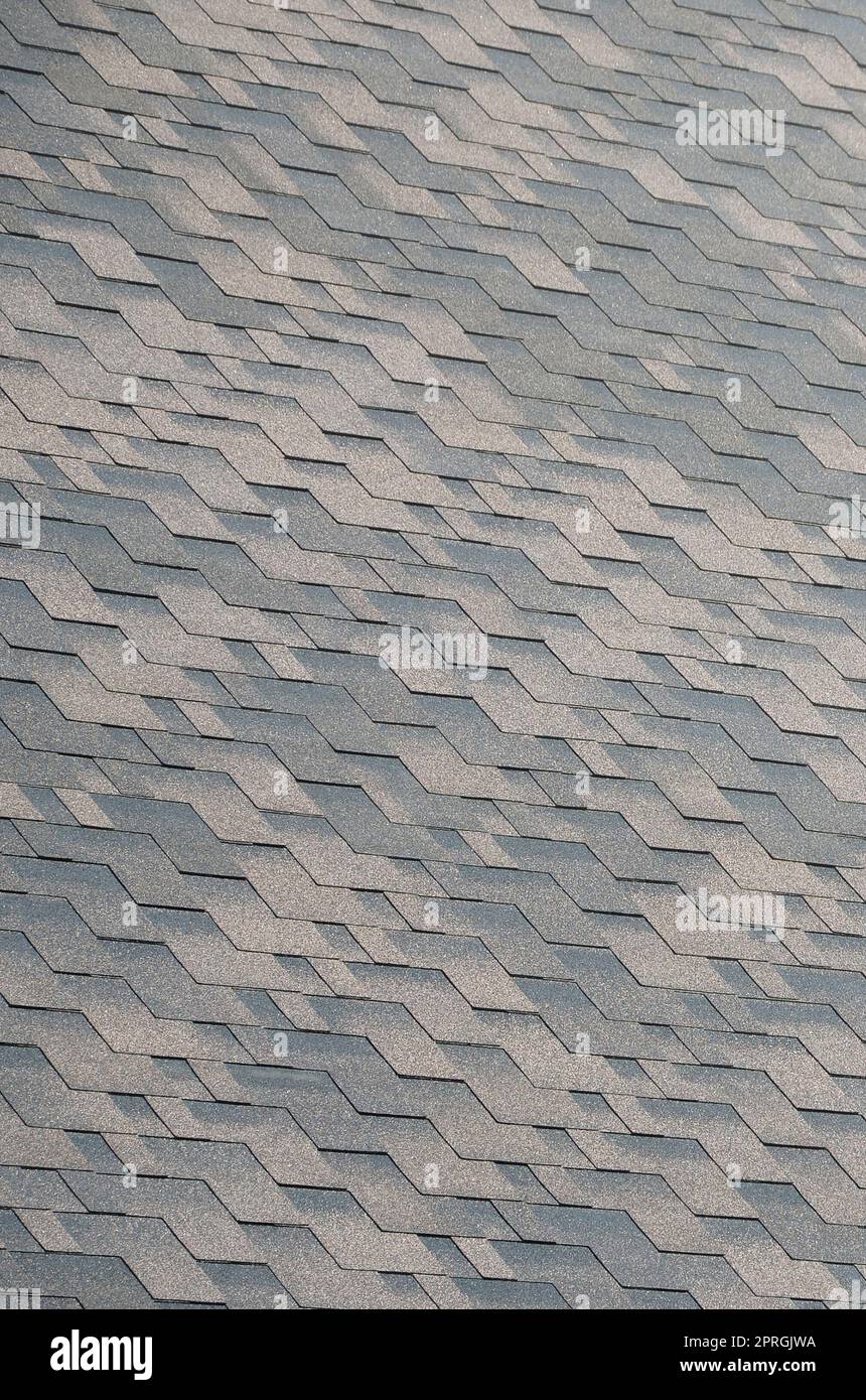 Flexible shingles of bitumen roofing surface. Background mosaic texture ...