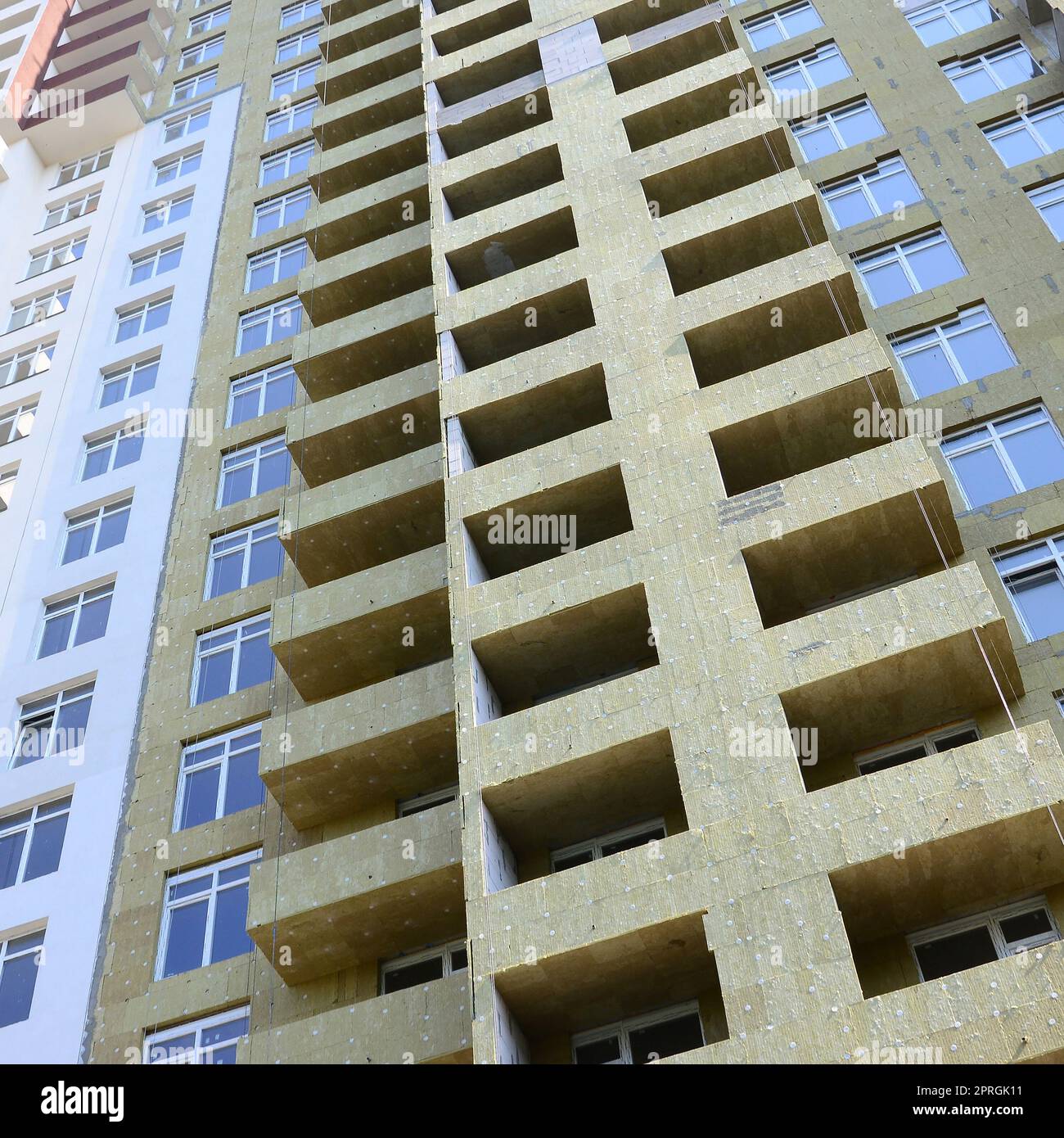 New city residential multi store apartement high building house facade ...