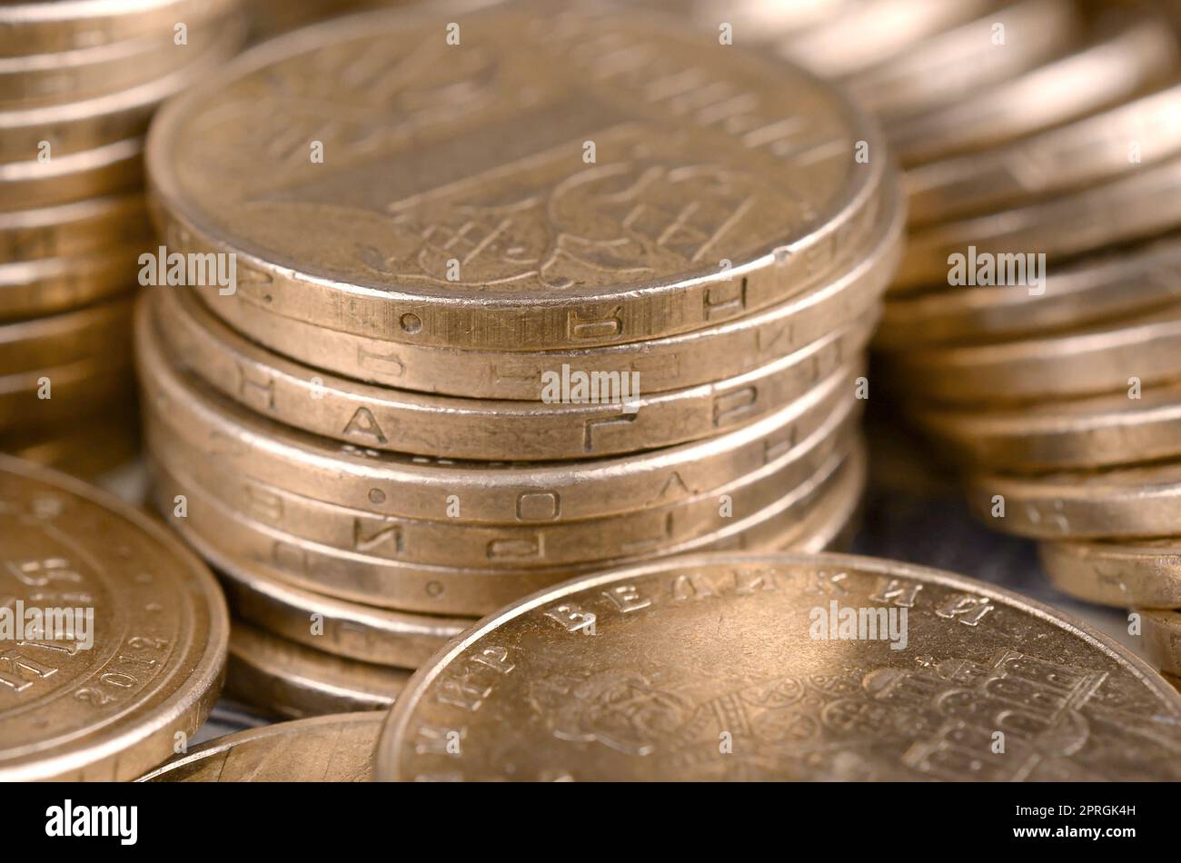 Large pile of big golden coins. Financial success money background for ...