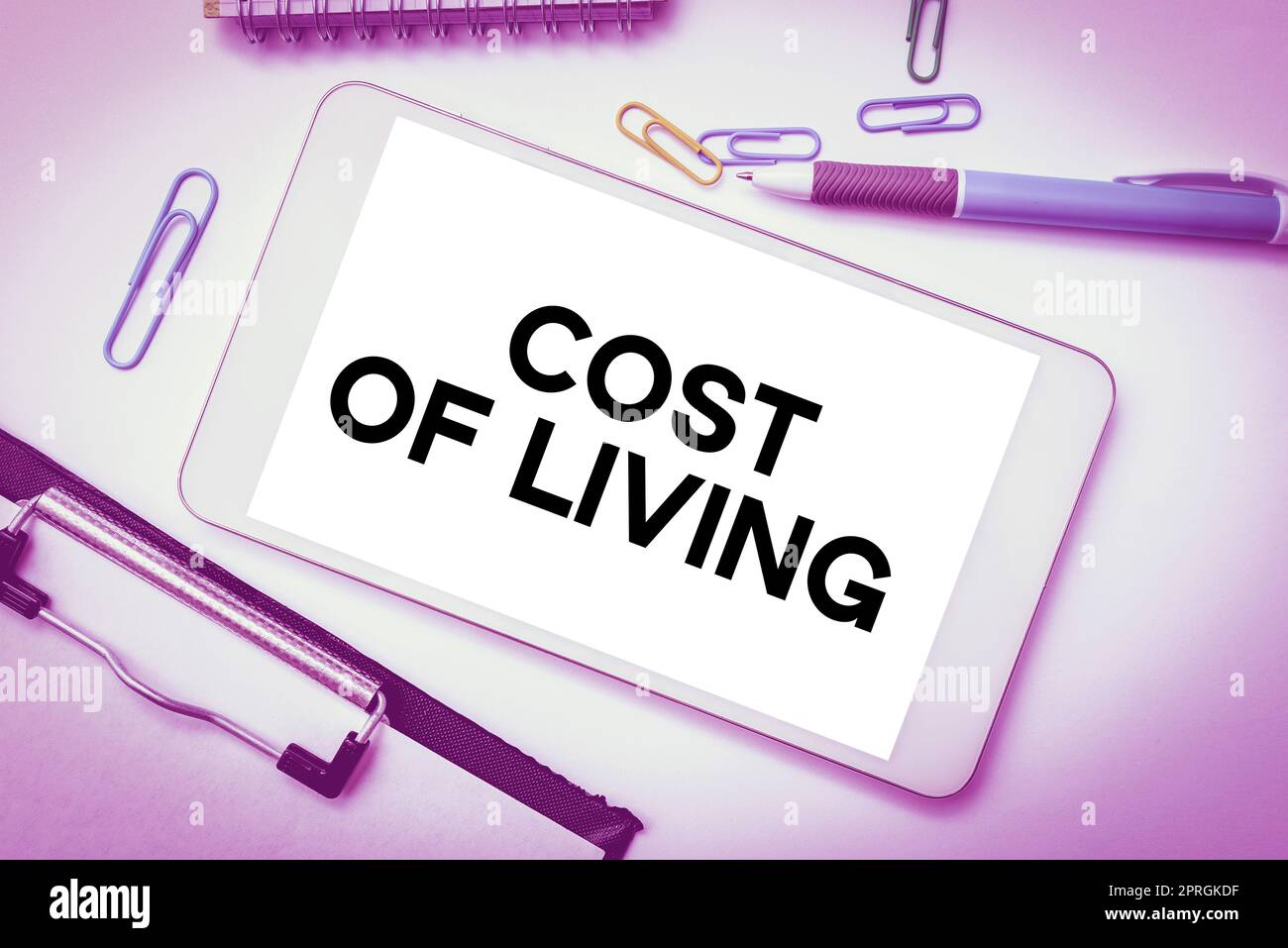 Text caption presenting Cost Of Living, Business overview Software used ...