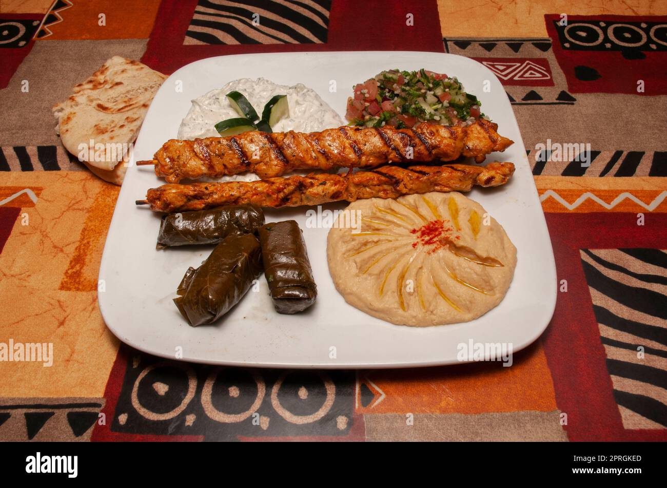 Authentic mediterranean cuisine known as the zaki chicken platter Stock ...