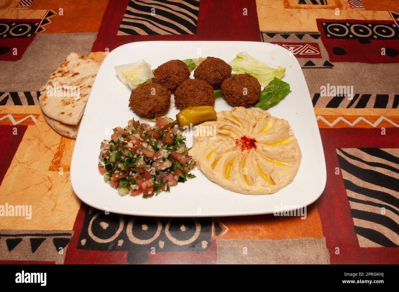 Authentic Greek cuisine known as the falafel platter Stock Photo - Alamy