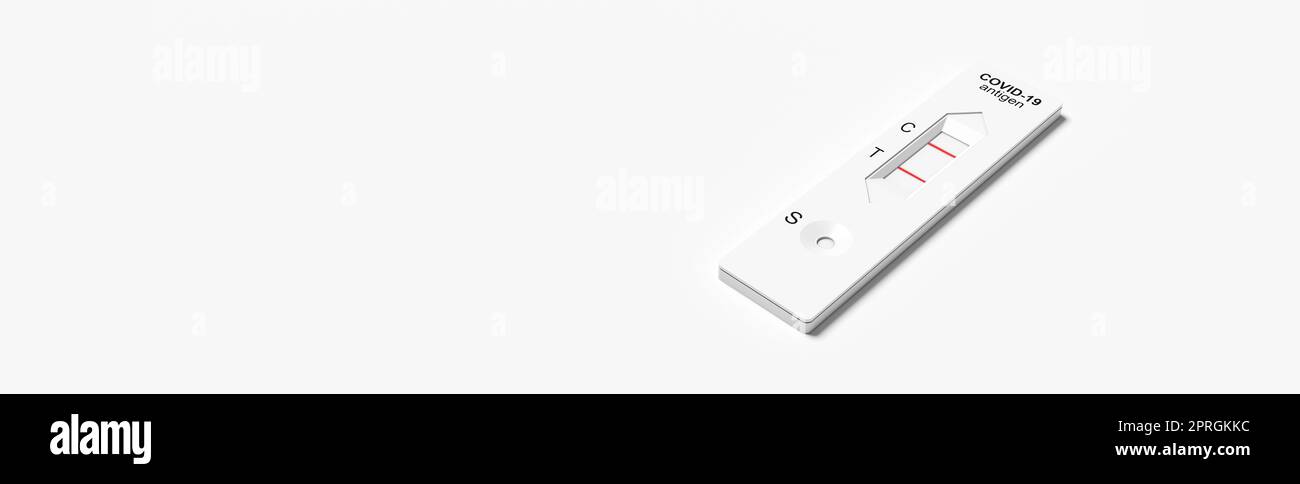 Positive test result by using rapid test device for COVID-19. 3d ...