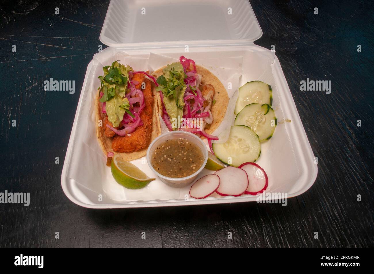 Authentic tex mex mexican cuisine known as a Mahi Taco Stock Photo - Alamy