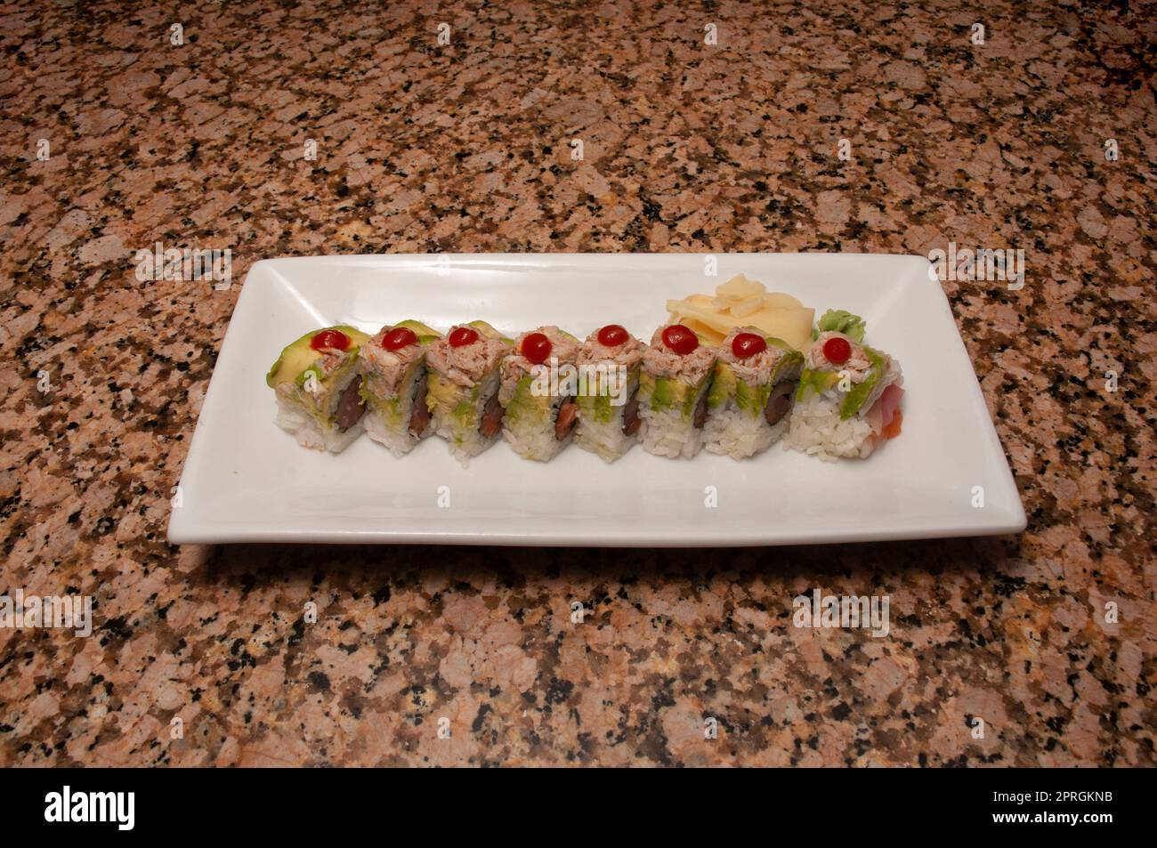 Traditional and authentic Japanese cusine know as a Sushi Roll Stock ...