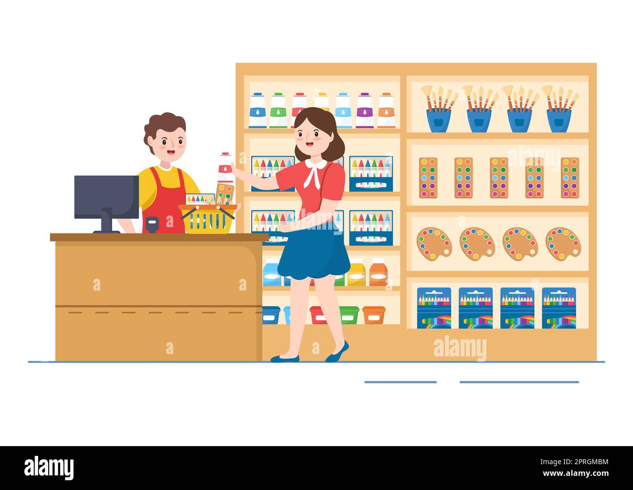 Art Shop with Painting Supplies Store Accessories and Tools for Drawing ...