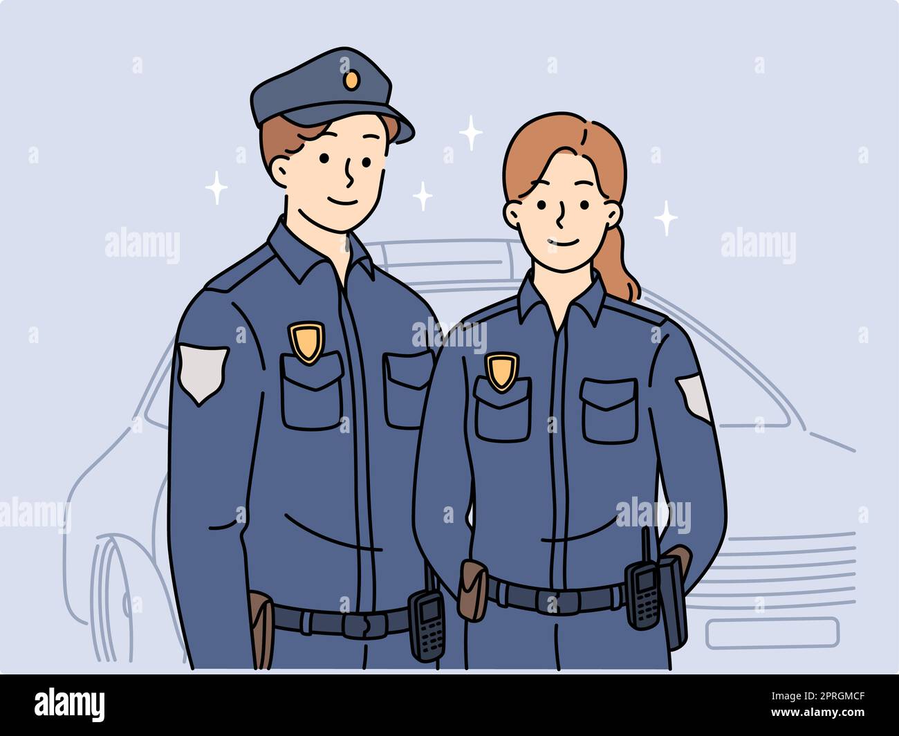 Vector illustration cartoon police car hi-res stock photography and ...