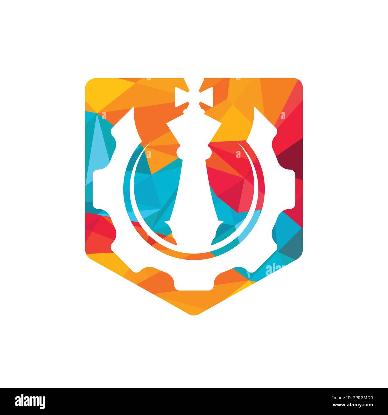 Gear Chess logo design vector illustration. Creative Chess logo design ...