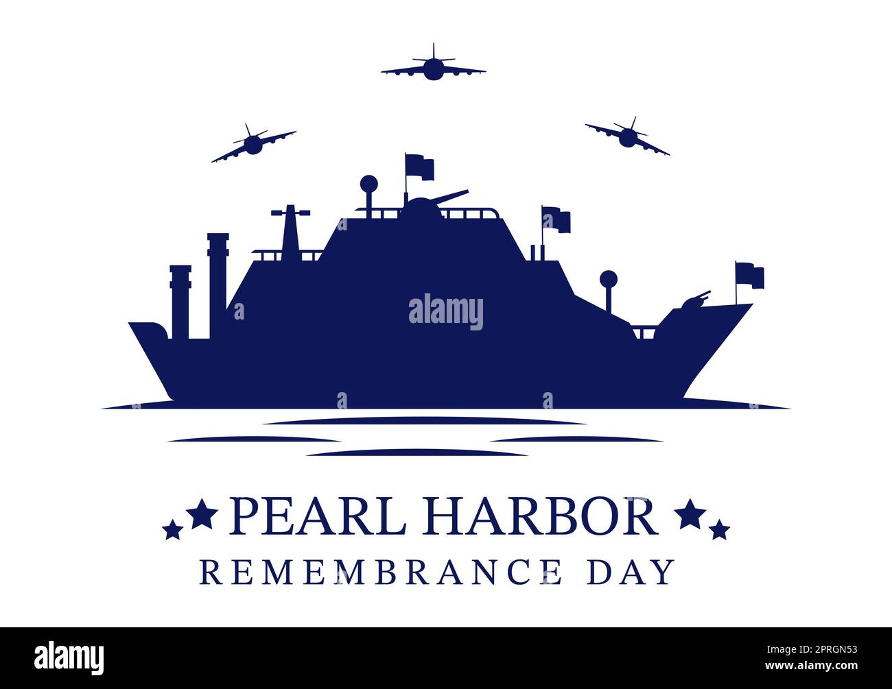 Happy Pearl Harbor Remembrance Day on December 7 Template Hand Drawn ...