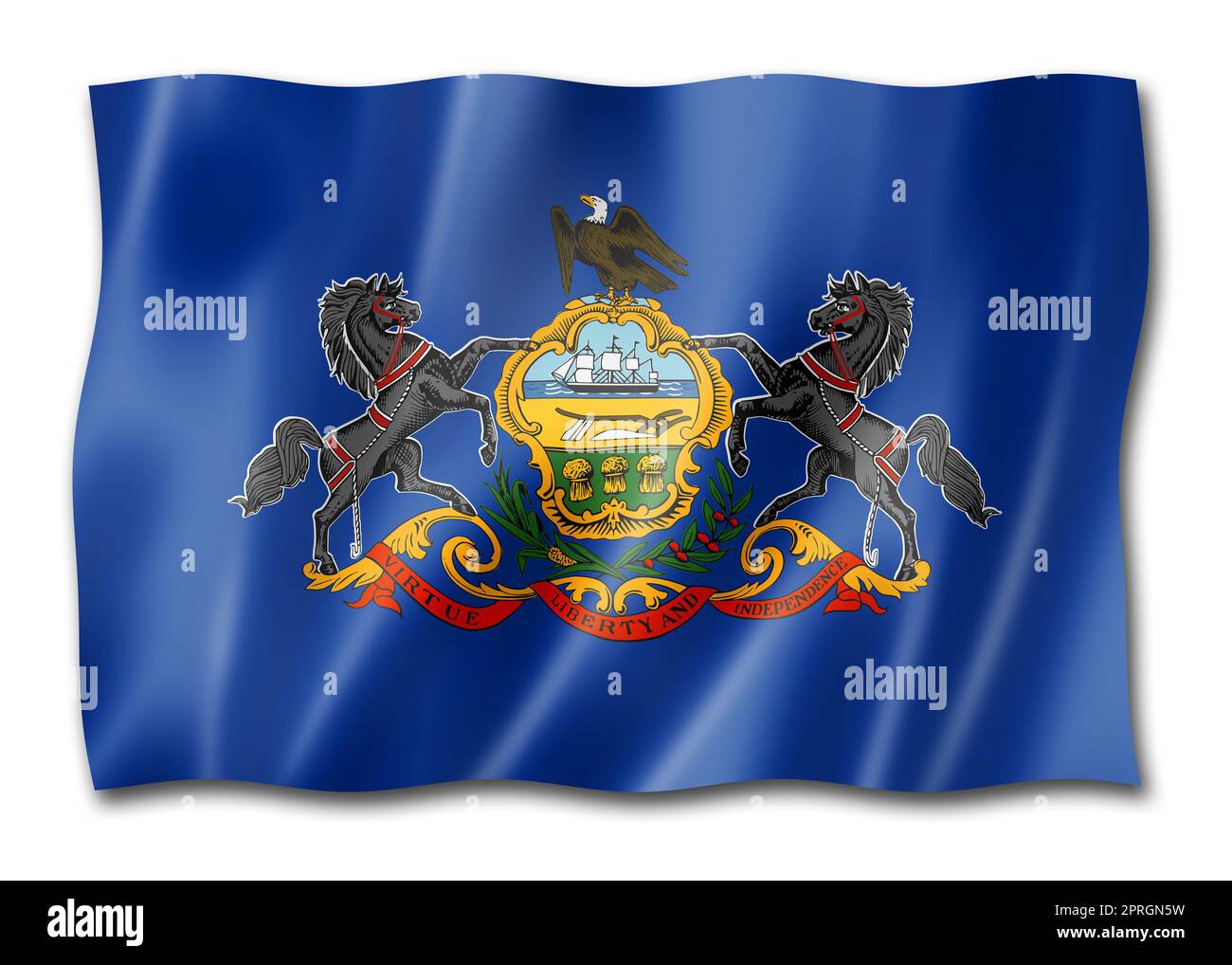 Pennsylvania flag, united states waving banner collection. 3D ...