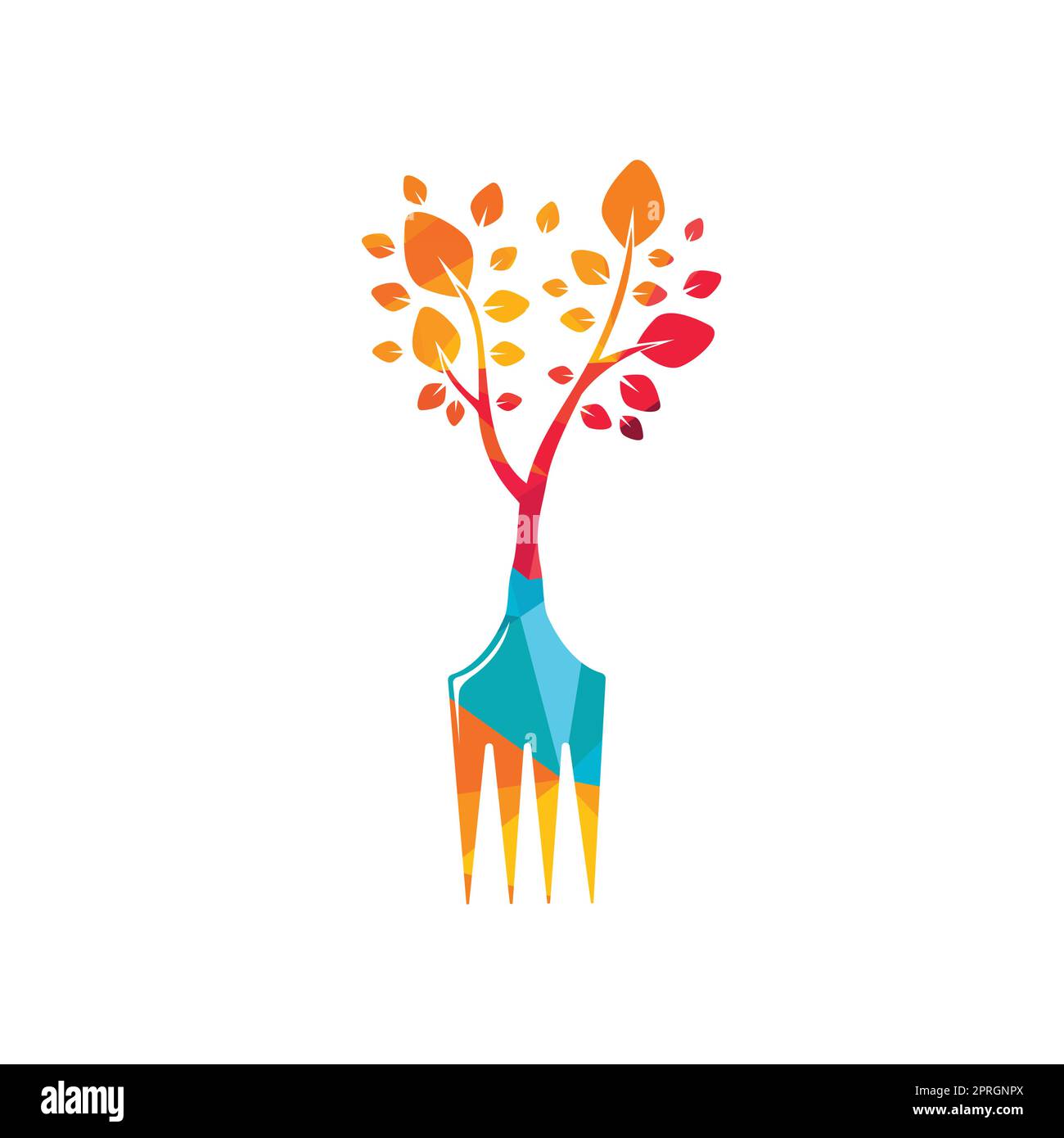 Fork tree vector logo design. Restaurant and farming logo concept Stock ...