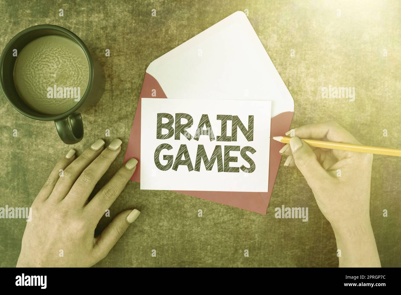 Text caption presenting Brain Games, Business showcase psychological ...