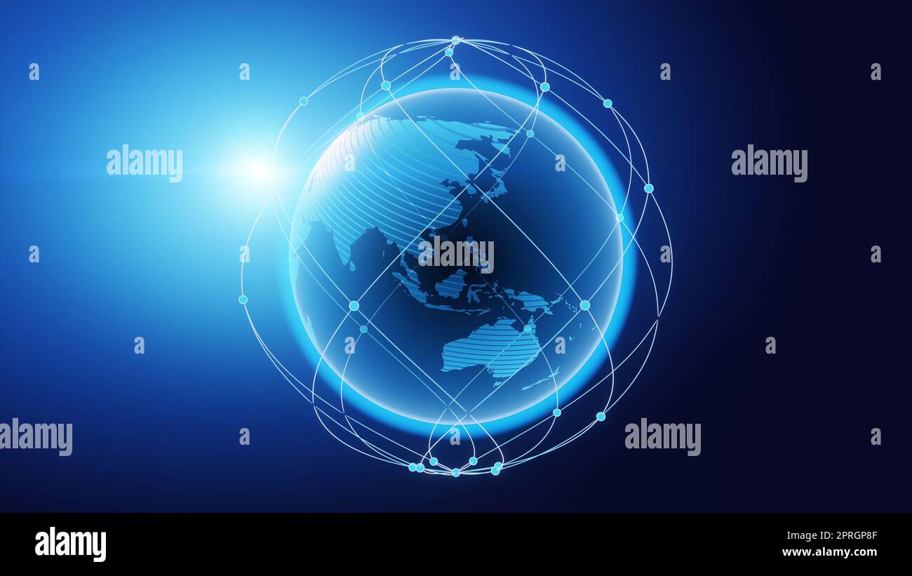 Global connection concept. Planet earth network sphere. 3d rendering ...