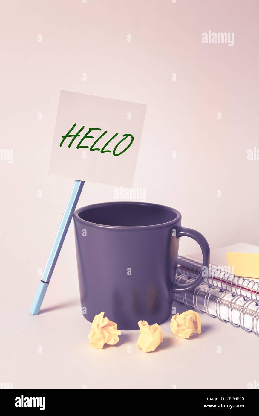 Conceptual display Hello, Concept meaning alteration of hallo which was ...