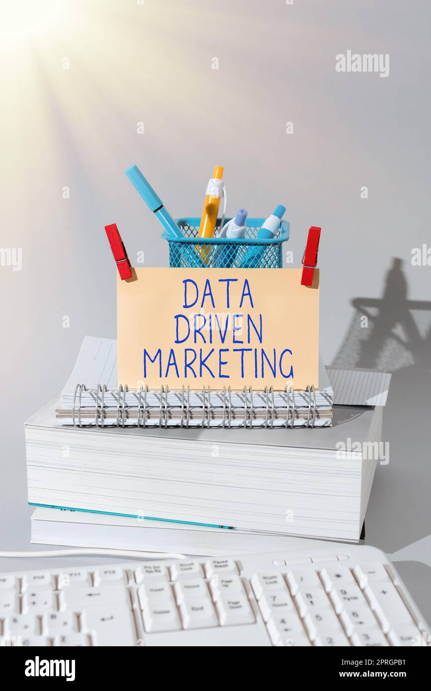 Text showing inspiration Data Driven Marketing, Internet Concept ...