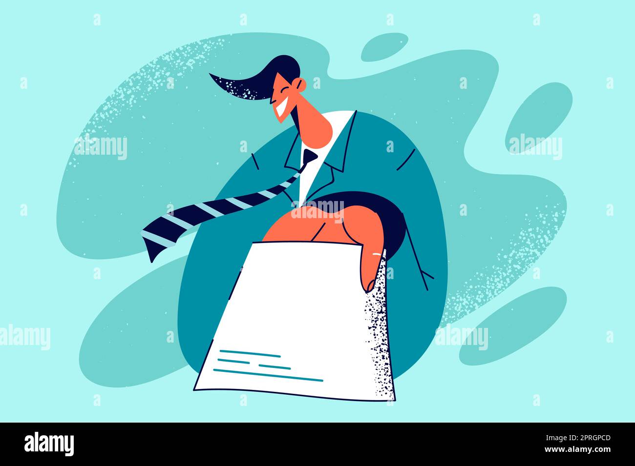 Smiling businessman stretch hand with paper to client or business ...