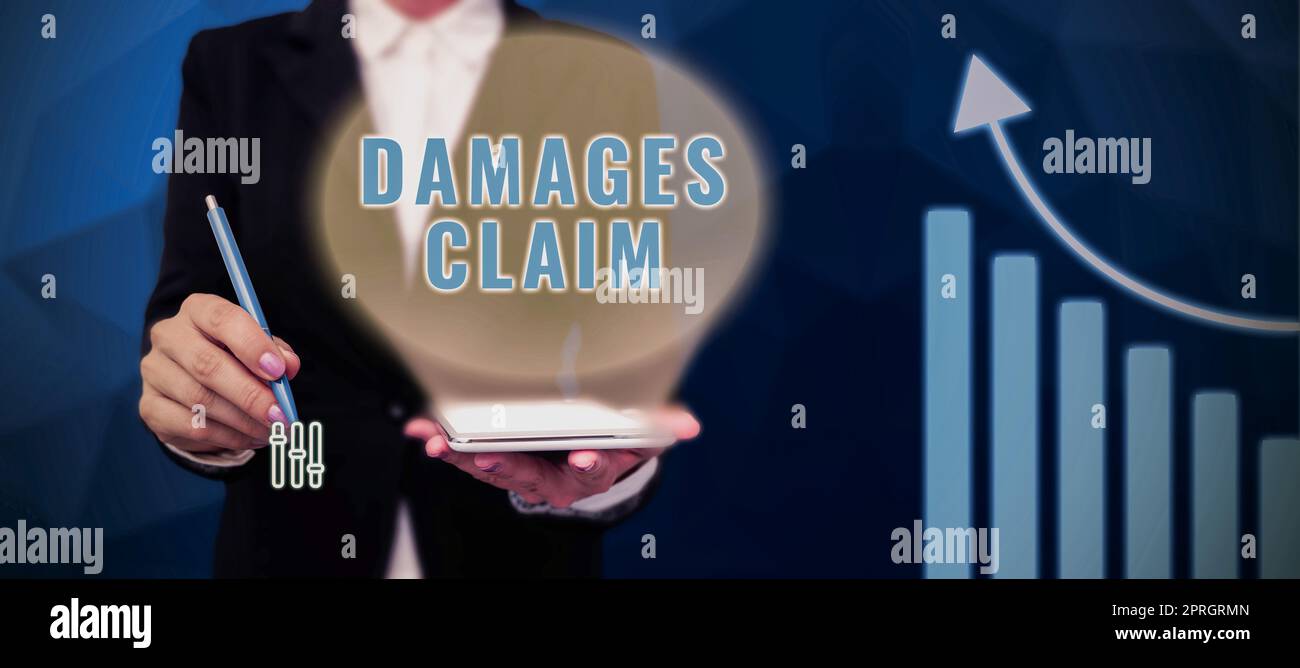 Inspiration showing sign Damages Claim, Word Written on Demand ...