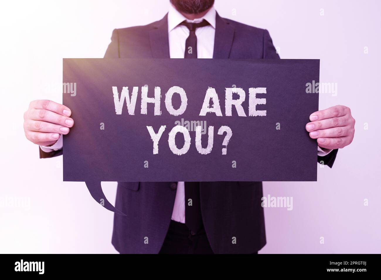 Sign displaying Who Are You Question. Conceptual photo Identify ...