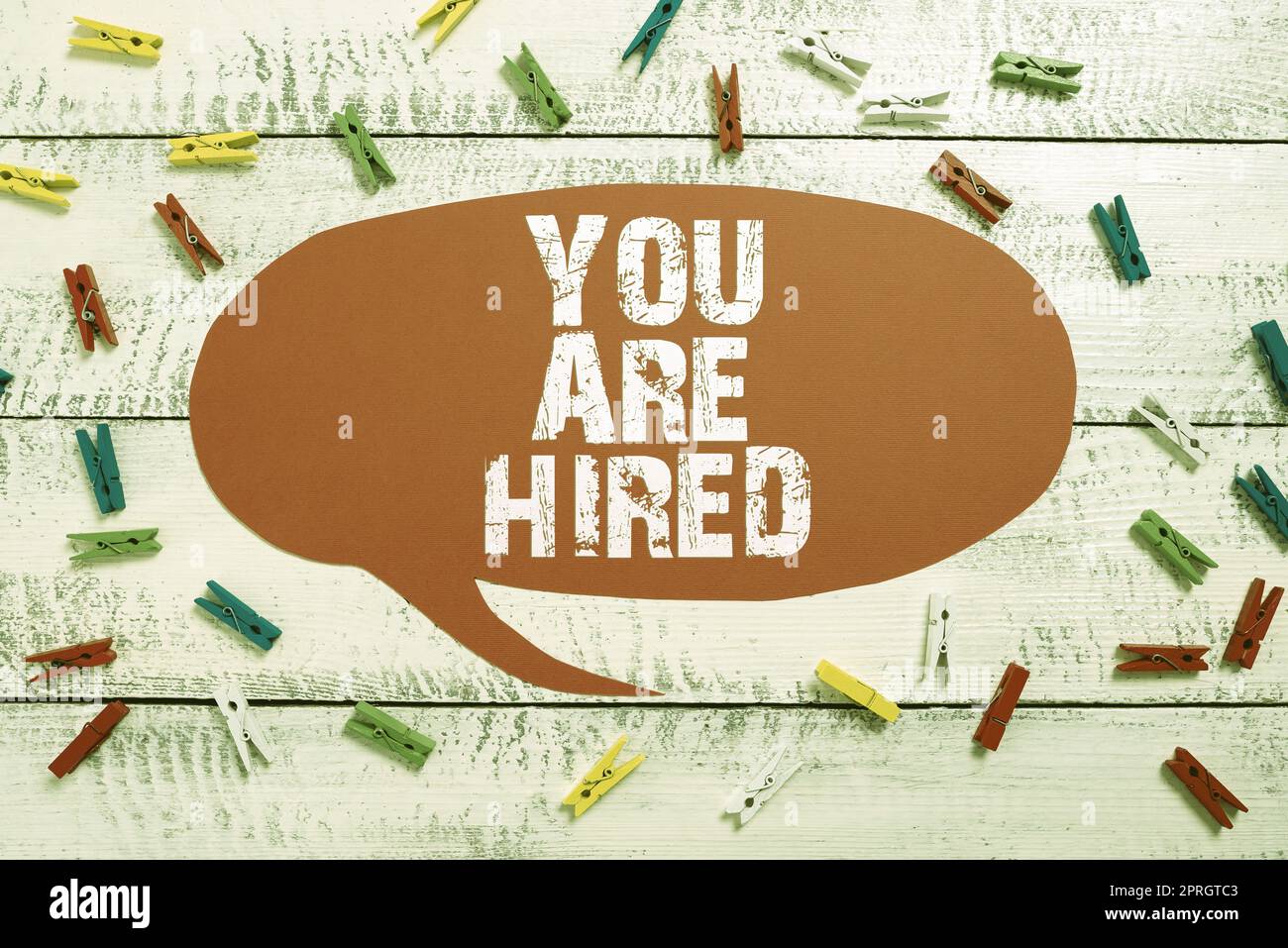 Inspiration showing sign You Are Hired. Business concept Receiving and ...